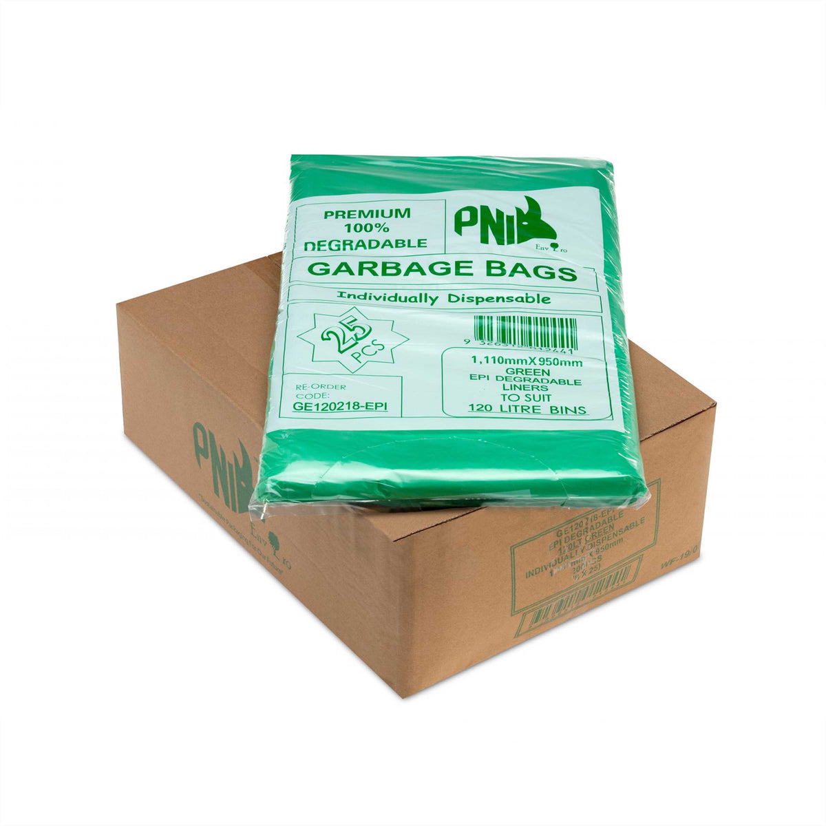 BIN LINER 120L GREEN HDPE PREMIUM EPI DEGRADABLE BIN LINER - 200PC - G ...